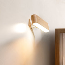 360-Degree Rotating Solid Wood Magnetic Charging Desk Lamp, No Drillin ...