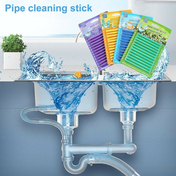 12/set Pipe Cleaning Sticks Oil Decontamination Kitchen Toilet Bathtub ...