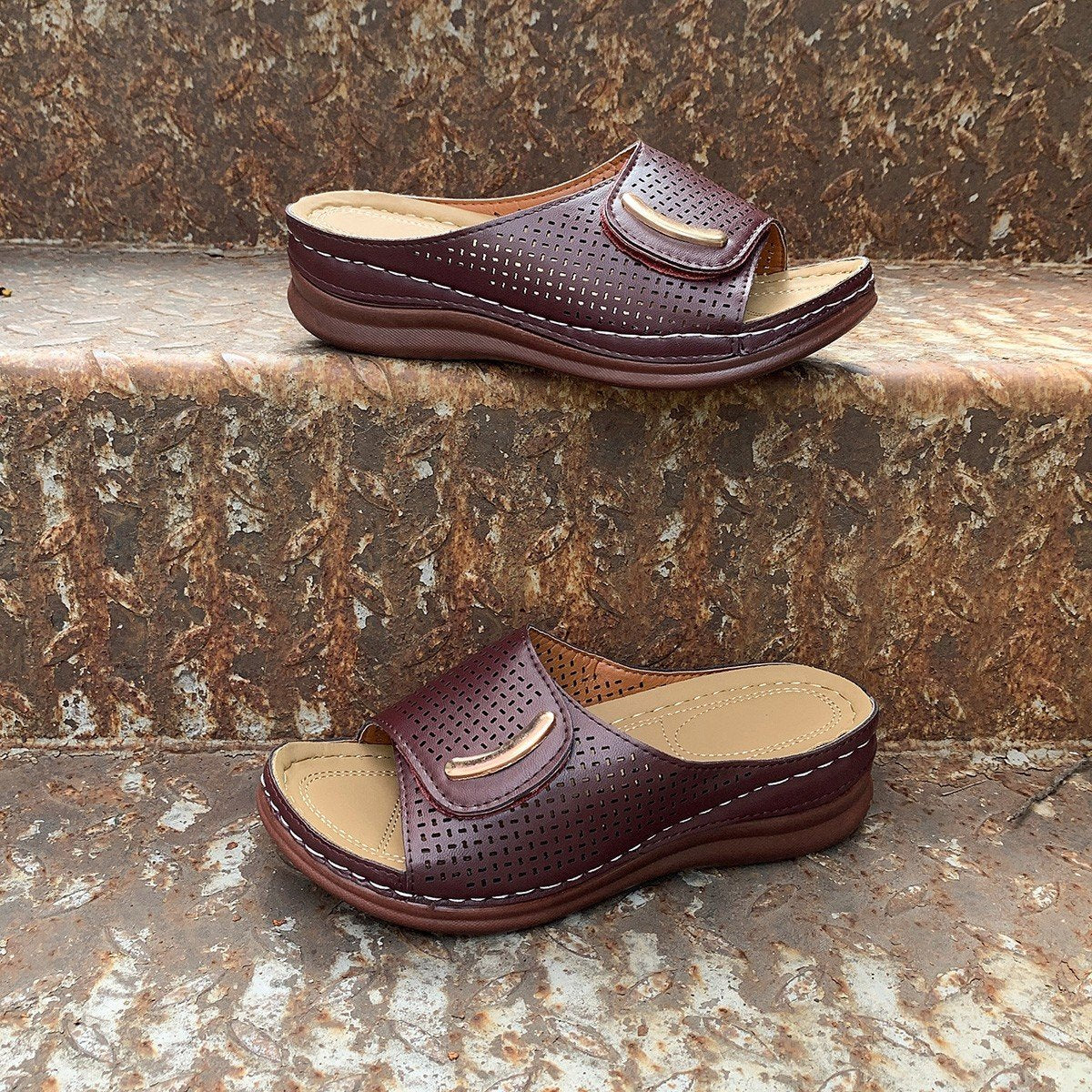 🔥Last Day 60% OFF — Peep Toe Hollow Out Orthopedic Slippers – Blauzone