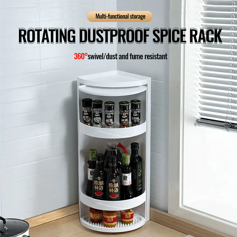 Multifunctional Turntable Corner Wall Storage Organiser – Blauzone