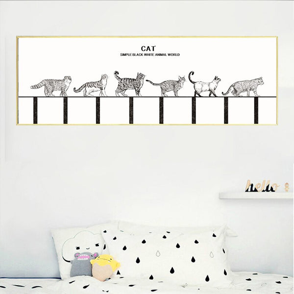 Cute Animal Cats and Dogs Art Canvas Poster for Wall – Blauzone