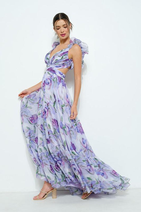 Beautiful floral silk composite dress – Blauzone